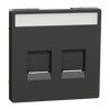 Zentralplatte für Modular Jack 2fach mit Schriftfeld und ...